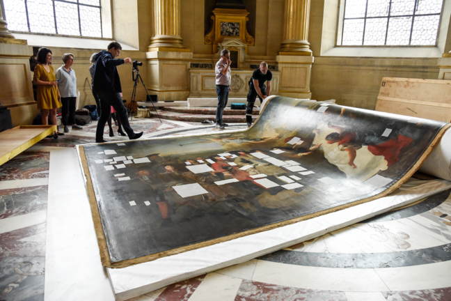 La restauration de l'œuvre grand format de Dulin